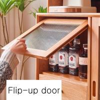 China Solid Wood Kitchen Storage Cupboard Wooden Furniture Woven Dishes Cabinet in Pantry for sale