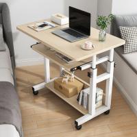 China DNZ-19 Rolling Table Sofa Side Bed Study Desk Adjustable Computer Wood with Mobile Wheels Working Station for sale