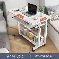 China DNZ-19 Rolling Table Sofa Side Bed Study Desk Adjustable Computer Wood with Mobile Wheels Working Station for sale