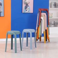 China Plastic Stool Dining Room Furniture Household Adult Thick Round Seater Modern Simple Nordic Chair Stacked Stool Celebrity for sale