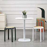 China Wholesale Plastic Stools Household Stackable Round s Modern Simple Living Room Dining Spare Rattan-like Weaving for sale