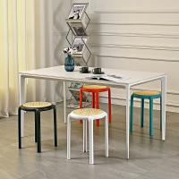 China Wholesale Plastic Stools Household Stackable Round s Modern Simple Living Room Dining Spare Rattan-like Weaving for sale