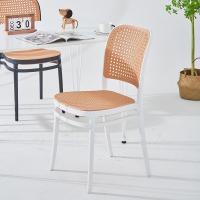 China Modern Simple Restaurant Table with Backrest Stackable Stool Dining Chair Household Plastic Rattan for sale