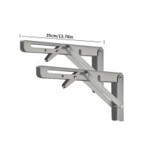 China 2pcs Folding Shelf Brackets Heavy Duty Stainless Steel Collapsible for Table Wall Mounted Type Modern Space Saving DIY for sale