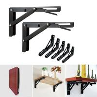 China 2pcs Folding Shelf Brackets Heavy Duty Stainless Steel Collapsible for Table Wall Mounted Type Modern Space Saving DIY for sale