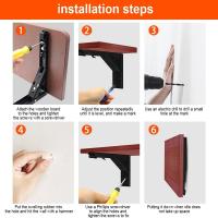 China 2pcs Folding Shelf Brackets Heavy Duty Stainless Steel Collapsible for Table Wall Mounted Type Modern Space Saving DIY for sale