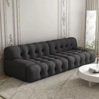 China 2.6m Upholstered Sectional Sofa Modern Linen Fabric 4/5-Seat Couch for Living Room, Apartment, Office for sale