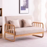 China Japanese-style Sofa Solid Wood Small Apartment Simple Rental Room Dedicated Nordic Living Clothing Store Beauty Salon Recep for sale