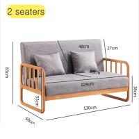 China Japanese-style Sofa Solid Wood Small Apartment Simple Rental Room Dedicated Nordic Living Clothing Store Beauty Salon Recep for sale