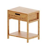 China Farmhouse Night Stand Storage Shelf Rustic Couch End Table BAMBOO Nightstand With Drawer Bed Side Tables For Living Room for sale