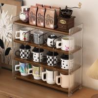 China Kitchen Pantry Storage Holders Racks for Mug Cup Acrylic Desktop Cosmetics Spice Water Bottle Organizer Cabinet for sale