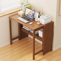 China Household Folding Desk Living Room Large Study Table Office Space Saving Foldable Writing Workbench Home Furniture for sale