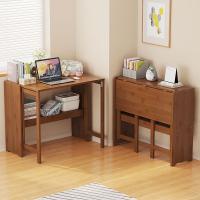 China Household Folding Desk Living Room Large Study Table Office Space Saving Foldable Writing Workbench Home Furniture for sale