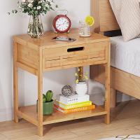 China BAMBOO Vintage Nightstand With Drawer Rustic Farmhouse Night Stand Storage Shelf Freestanding Bed Side Table For Living Room for sale