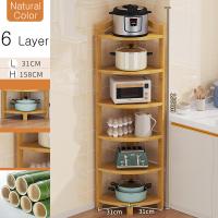 China Versatile Bamboo Corner Shelf for Modern Living Room Bookshelf Small Bookcase Storage Rack and Plant Stand Home Kitchen for sale