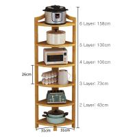 China Versatile Bamboo Corner Shelf for Modern Living Room Bookshelf Small Bookcase Storage Rack and Plant Stand Home Kitchen for sale