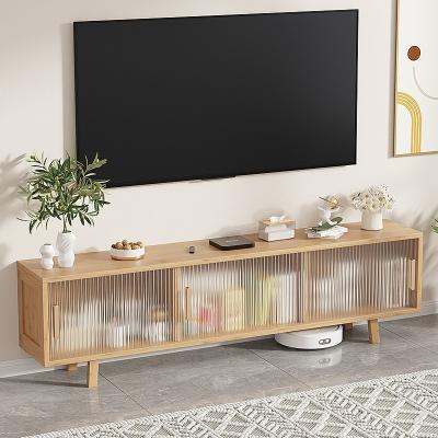 China Mid Modern Media Console, 50 70 Inch TV Stand Cabinet, Living Room Coffee Table Low with Storage Cube for sale