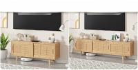 China Mid Modern Media Console, 50 70 Inch TV Stand Cabinet, Living Room Coffee Table Low with Storage Cube for sale
