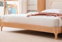 China Solid Wood Style Twin Bed Frame with Sponge Headboard Heavy Duty Wooden Platform and Easy Assembly Slats for sale