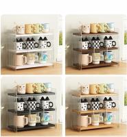 China Acrylic Desktop Water Bottle Organizer Storage Rack Kitchen Office Cup Mug Mini Condiment Shelves for sale