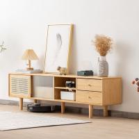 China Living Room Furniture TV Stand with Drawers, Storage Rack Cabinet Standing Shelf Glass Doors Modern for sale