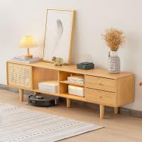 China Living Room Furniture TV Stand with Drawers, Storage Rack Cabinet Standing Shelf Glass Doors Modern for sale