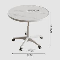 China Living Room Furniture Adjustable Coffee Table with PANEL Wood Style and Movable Rolling Round Rack for sale