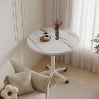 China Living Room Furniture Adjustable Coffee Table with PANEL Wood Style and Movable Rolling Round Rack for sale