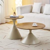 China Low Side Table Round Wood Load Capacity Platform Fashion Nordic Style Coffee Small Space Saver for sale