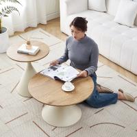 China Low Side Table Round Wood Load Capacity Platform Fashion Nordic Style Coffee Small Space Saver for sale