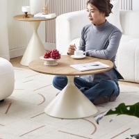 China Low Side Table Round Wood Load Capacity Platform Fashion Nordic Style Coffee Small Space Saver for sale