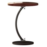 China Side Table Small Double Decker end with Open Storage Rack, Family Round Coffee End for sale