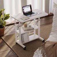 China Adjustable Side Table with Wheels Bedside , for Dorm, Movable Office Desk Bed, Lazy Bedroom for sale