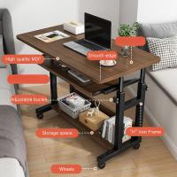 China Mobile Laptop Desk with Storage Height Adjustable Sitting Standing Sofa Chair Side for Home Office Computer DNZ-19 for sale