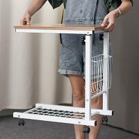 China Student Study Height Adjustable Computer Desk Wooden Modern Cheap Coffee Table with Wheels Laptop Stand Work Station for sale