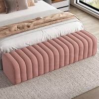 China Adjustable Shoe Rack for Hallway Living Room Velvet Fabric Thick Cushion Entryway Change Long Chair General Home Furniture for sale