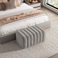 China Adjustable Shoe Rack for Hallway Living Room Velvet Fabric Thick Cushion Entryway Change Long Chair General Home Furniture for sale