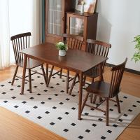 China Solid Wood Dining Table Set with Chairs Room Restaurant Furniture Modern Lunch Dinner Windsor Chair for Cafa for sale