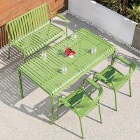 China Waterproof Design Home Bar Leisure Anti Rust Aluminium Metal Garden Dining Table Set for Outdoor Patio Furniture NO Folded for sale