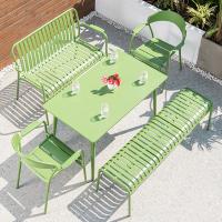 China Waterproof Design Home Bar Leisure Anti Rust Aluminium Metal Garden Dining Table Set for Outdoor Patio Furniture NO Folded for sale