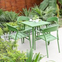 China Waterproof Design Home Bar Leisure Anti Rust Aluminium Metal Garden Dining Table Set for Outdoor Patio Furniture NO Folded for sale