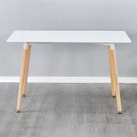 China Solid Wood Dining Table Room Restaurant Nordic Furniture Modern white rectangle wooden dining table for sale for sale