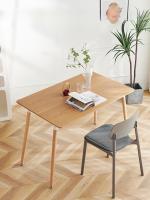 China Solid Wood Dining Table Room Restaurant Nordic Furniture Modern white rectangle wooden dining table for sale for sale