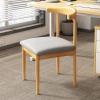 China Grey Coffee Dining Chair home backrest Metal lounge simple modern seat wood pattern table stool Nordic for sale