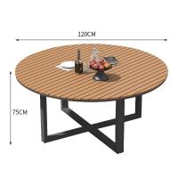 China Plastic Wood Outdoor Courtyard Round Tables Leisure Cafe Garden Furniture with Mail Packing and Wood-plastic Material for sale