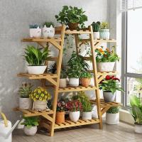 China Plants Stand in Door Flower Pot Shelves Multi Tiers Wood Indoor and Outdoor Decoration Estante de flores for sale