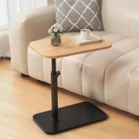 China MDF Panel Wooden C Shaped Couch End Table Adjustable Height Coffee for Simple Small Corner Bedside Storage Rack for sale