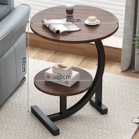 China Living Room Sofa Side Modern Minimalist Bedroom Bedside Table with Slate Countertop in Mini Round Design for sale