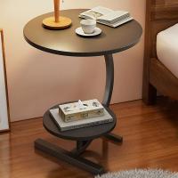 China Living Room Sofa Side Modern Minimalist Bedroom Bedside Table with Slate Countertop in Mini Round Design for sale