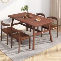 China Solid Wood Dining Table Set, Mid Modern Room Kitchen with Chairs for Whole Family Small Space for sale